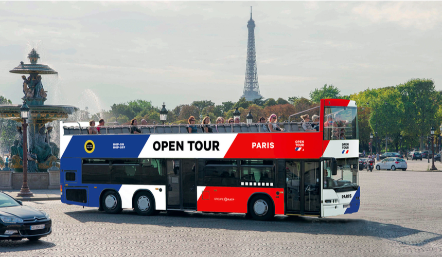Bus panoramico Open Tour di Parigi con 3 circuiti per 1, 2 o 3 giorni